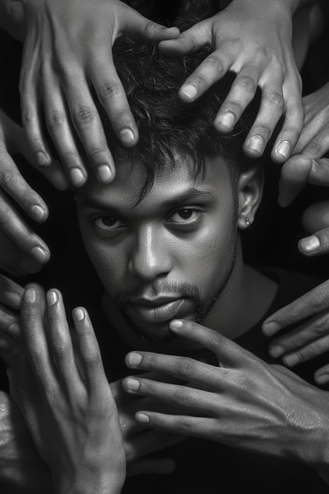 User-Generated AI Image: Surreal Monochrome Portraits