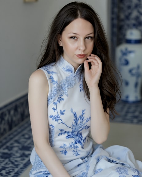 User-Generated AI Image: Kai Wing-Blue and White Porcelain