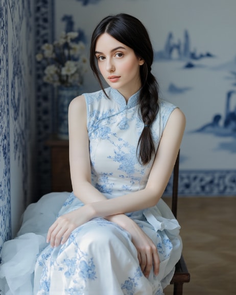 User-Generated AI Image: Kai Wing-Blue and White Porcelain