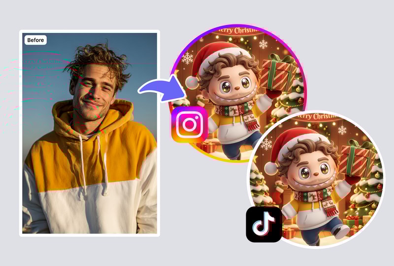 Labubu in Christmas – Turn Photos into Custom Holiday Avatars