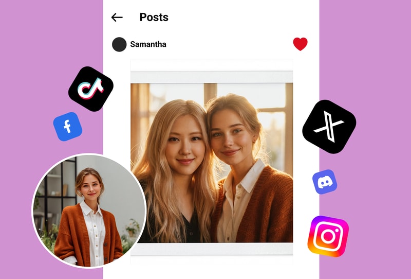 Photo avec Rose - Portraits Selfie Polaroid Instantanés