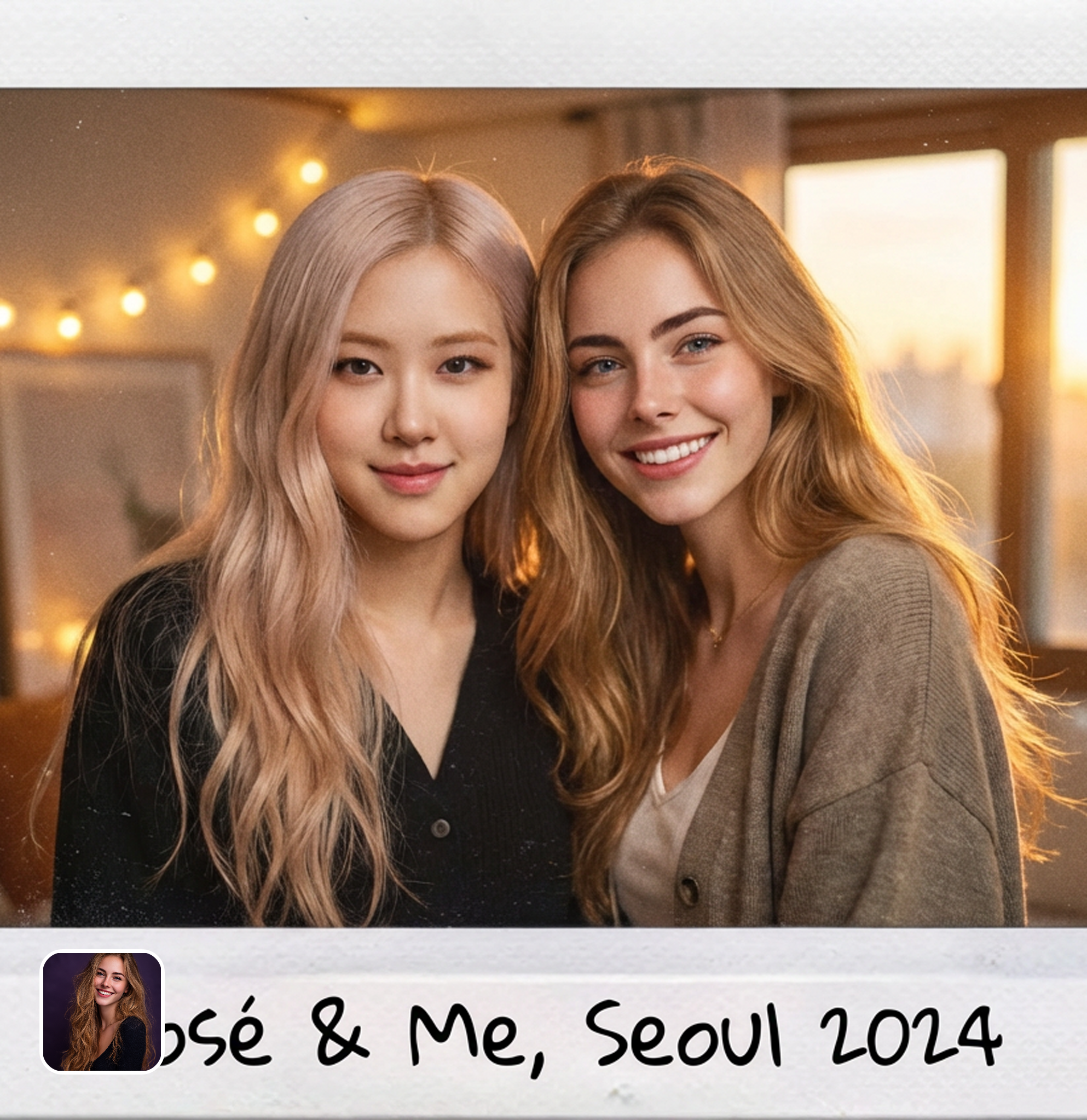 Photo avec Rose - Portraits Selfie Polaroid Instantanés