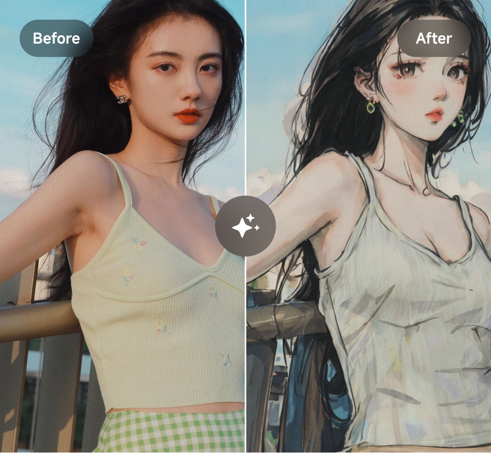 Turn Any Photo Into Water Color Anime Style